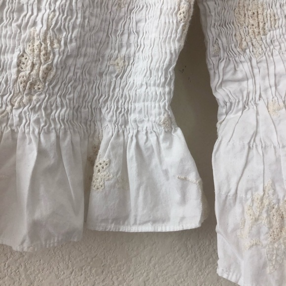 Zara | Tops | Zara White Off The Shoulder Ruffled Crop | Poshmark